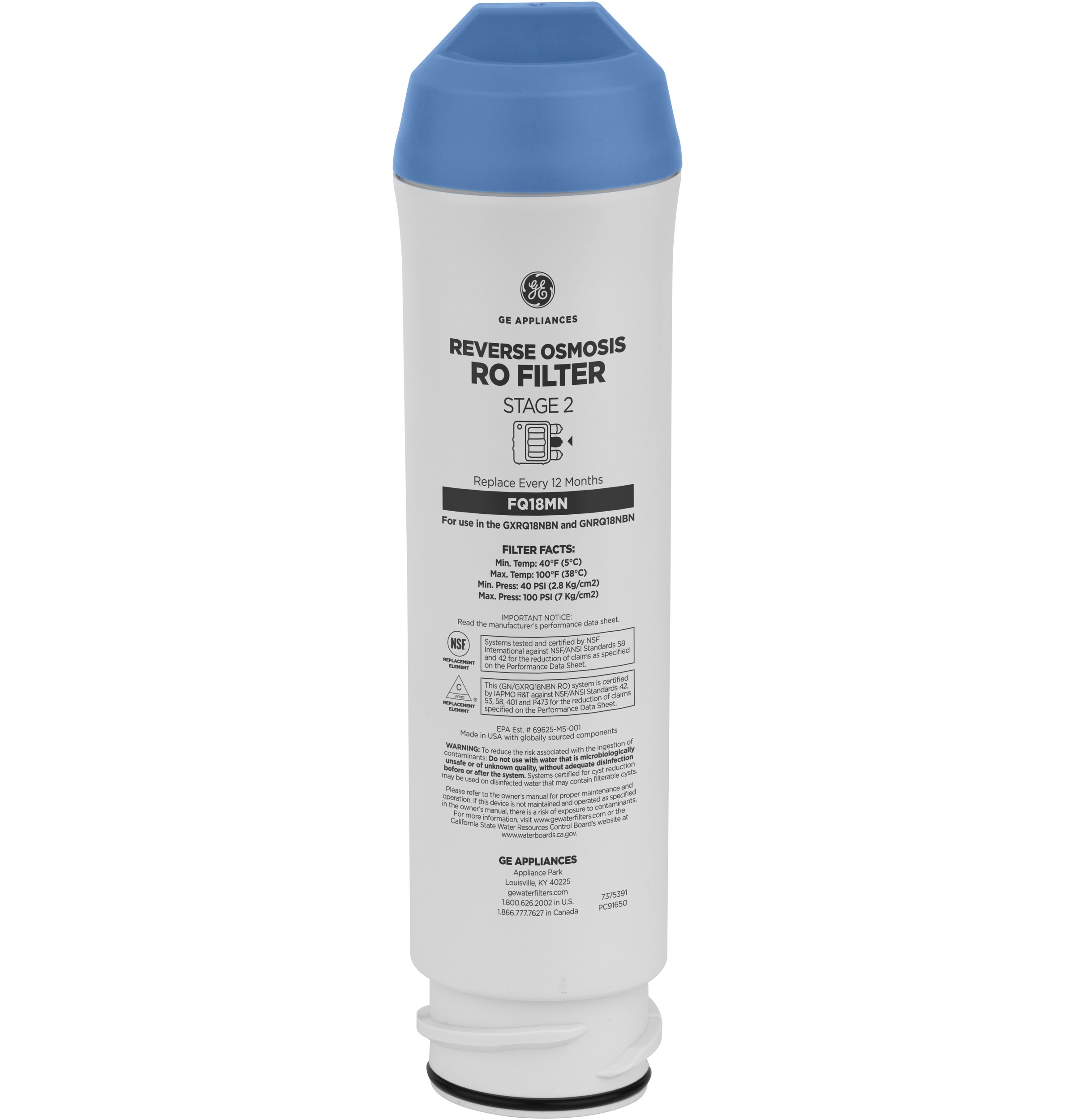 GXRQ18NBN | GE® Reverse Osmosis Filtration System | GE Appliances Parts