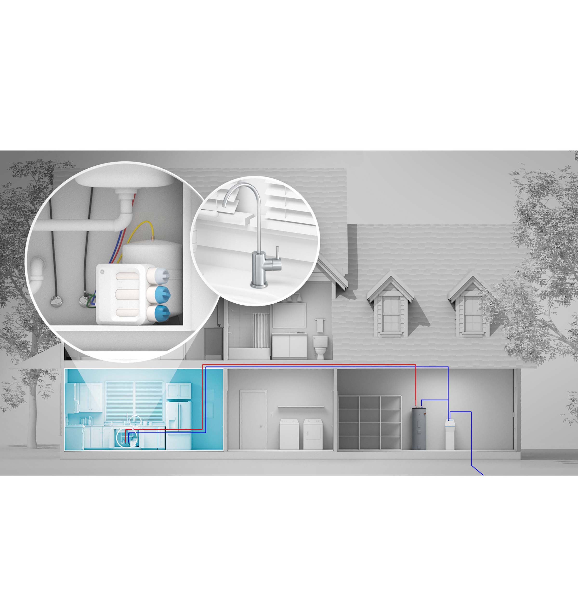 GXRV40TBN | GE REVERSE OSMOSIS 5 STAGE PREMIUM WATER FILTRATION SYSTEM ...