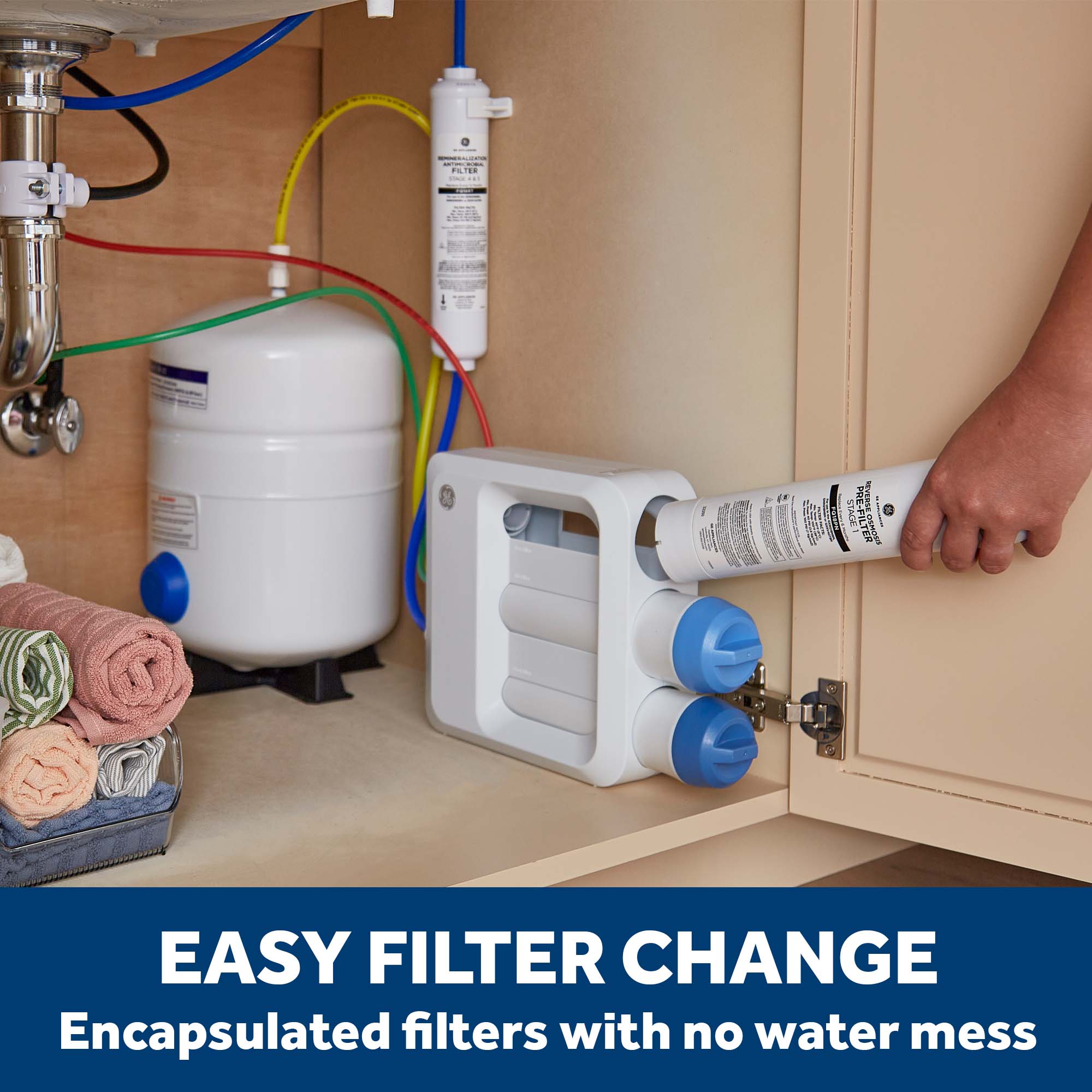 GXRV40TBN | GE REVERSE OSMOSIS 5 STAGE PREMIUM WATER FILTRATION SYSTEM ...