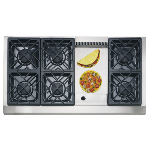 ZDP48N6DHSS — GE Monogram® 48" Dual-Fuel Professional Range with 6 ...