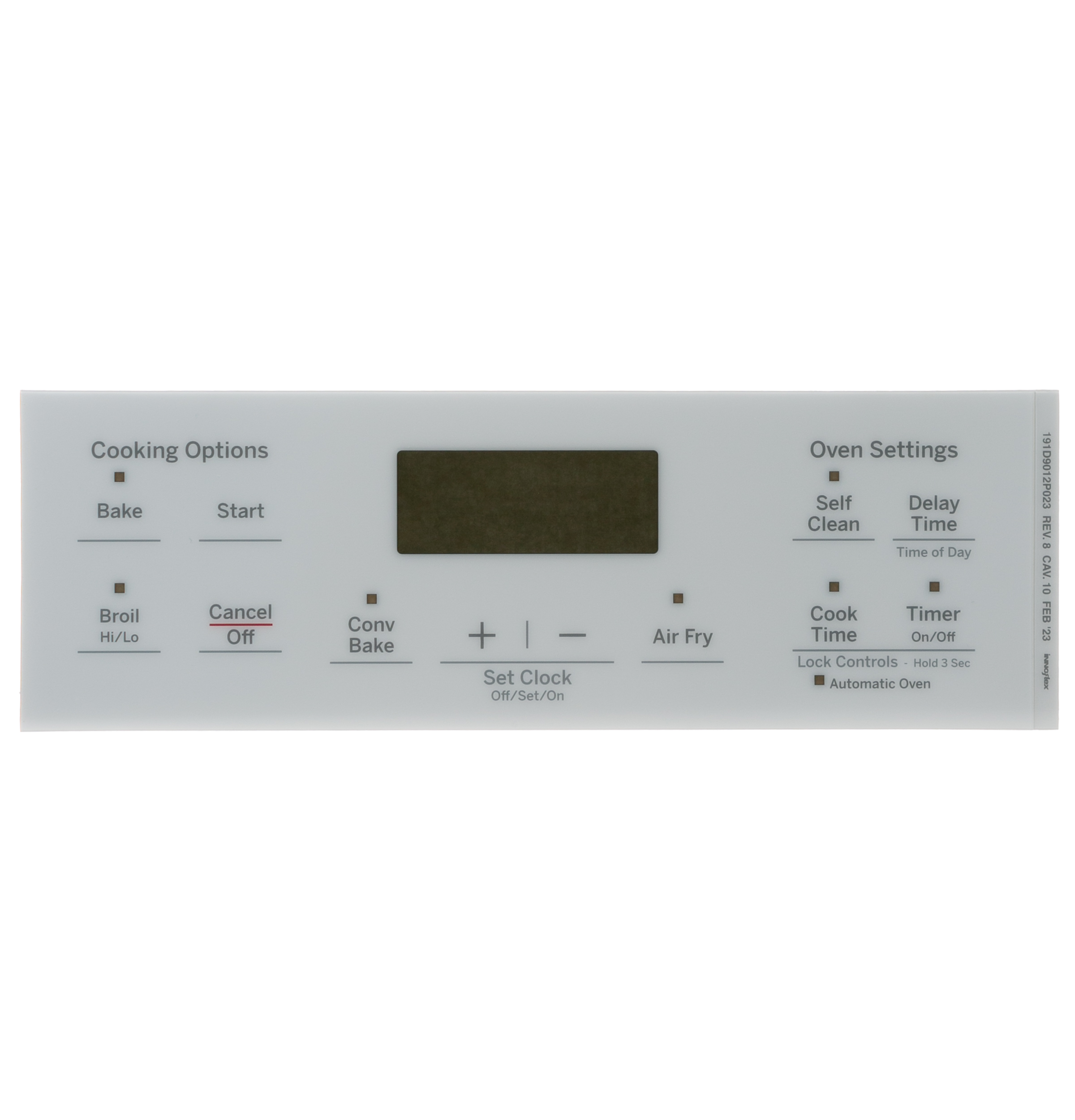 WB07X46128 | FACEPLATE GRAPHICS WHITE | GE Appliances Parts
