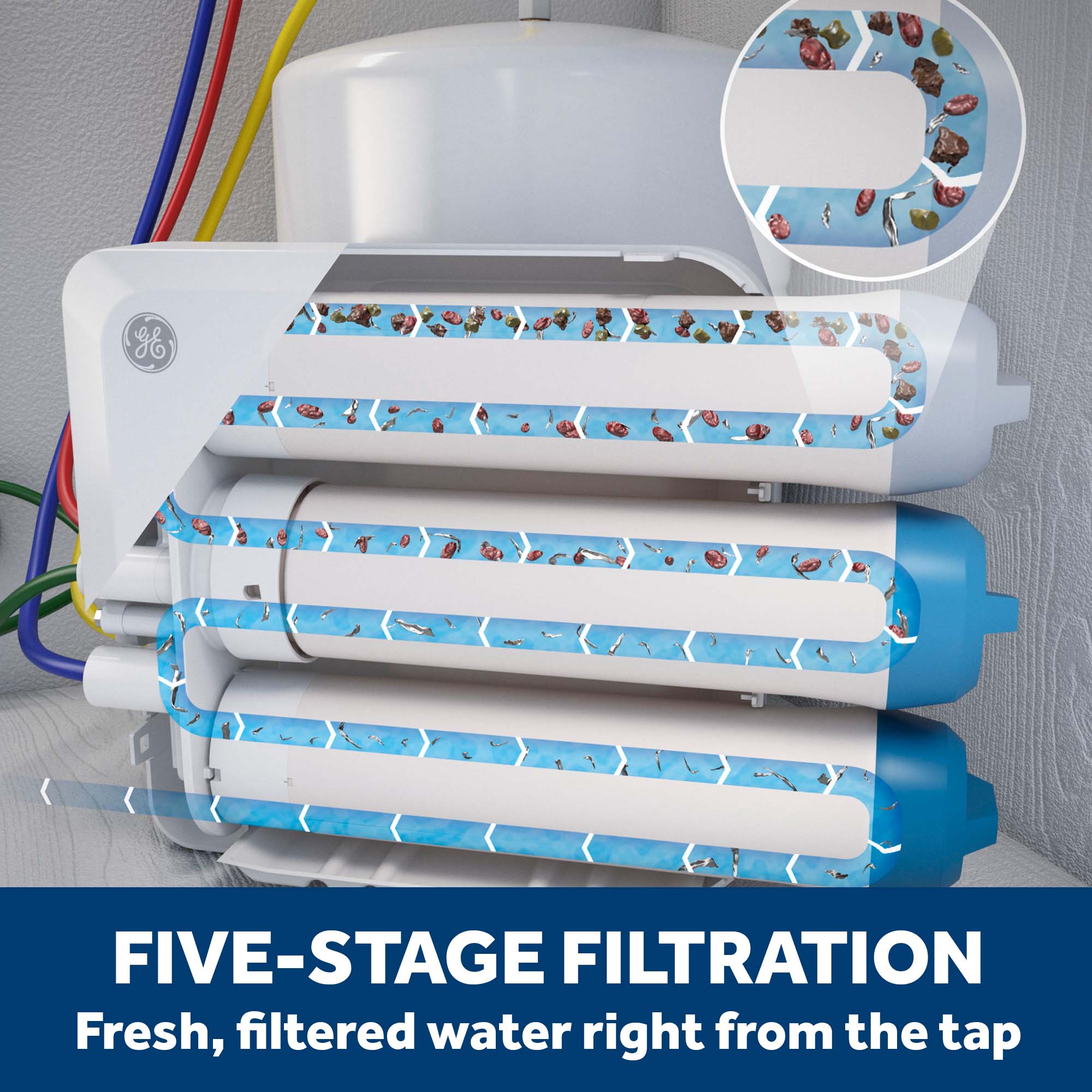 GXRV40TBN | GE REVERSE OSMOSIS 5 STAGE PREMIUM WATER FILTRATION SYSTEM ...